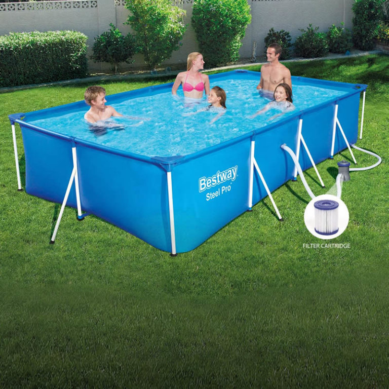 Bestway Steel Pro Rectangular Frame Swimming Pool with Filter Pump 4mx2 ...